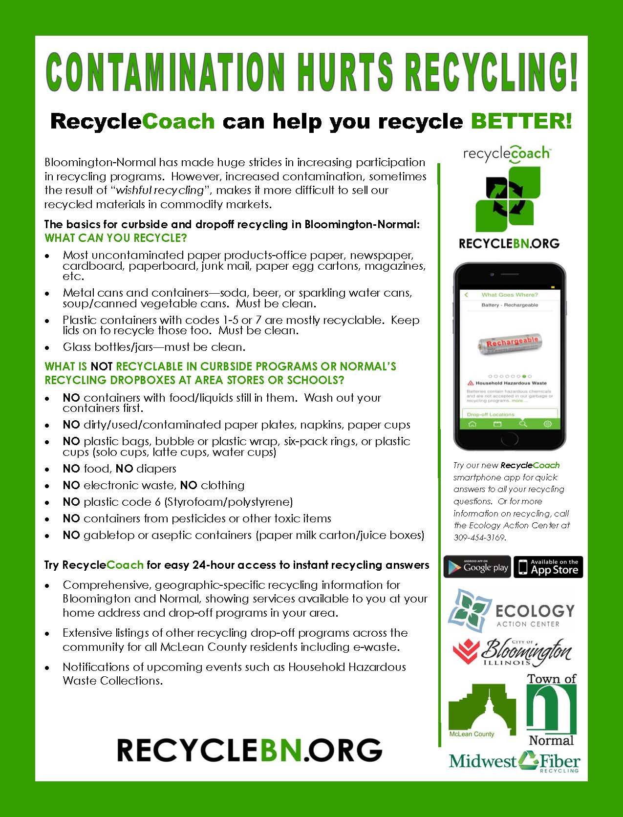 New recycling information flyer